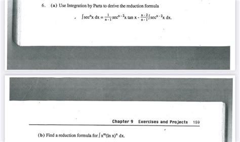 Solved 6 A Use Integration By Parts To Derive The