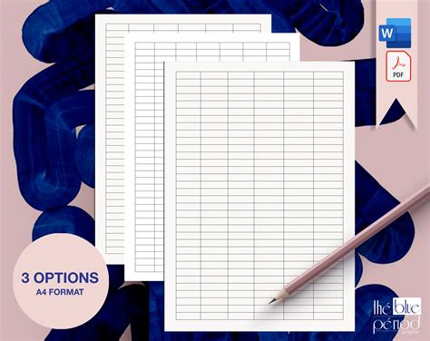 Editable 67 And 8 Columns Chart Text Input Fillable Etsy