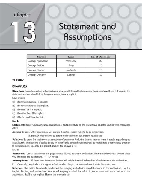 Statement And Assumption Pdf