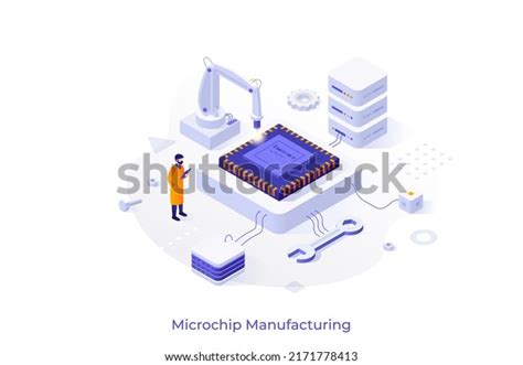 Conceptual Template Person Monitoring Microchip Production Stock Vector Royalty Free