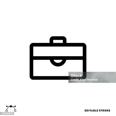 편집 가능한 획이 있는 서류 가방 아이콘 디자인입니다 웹 페이지 모바일 앱 Ui Ux 및 Gui 디자인에 적합합니다 여행 가방에 대한 스톡 벡터 아트 및 기타 이미지