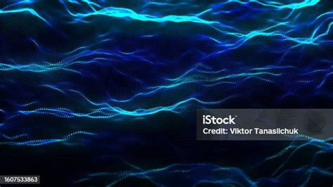 기술 배경 추상적인 디지털 입자 파동 미래 지향적인 점선 물결 네트워크 연결 구조 3d 렌더링 0명에 대한 스톡 사진 및 기타