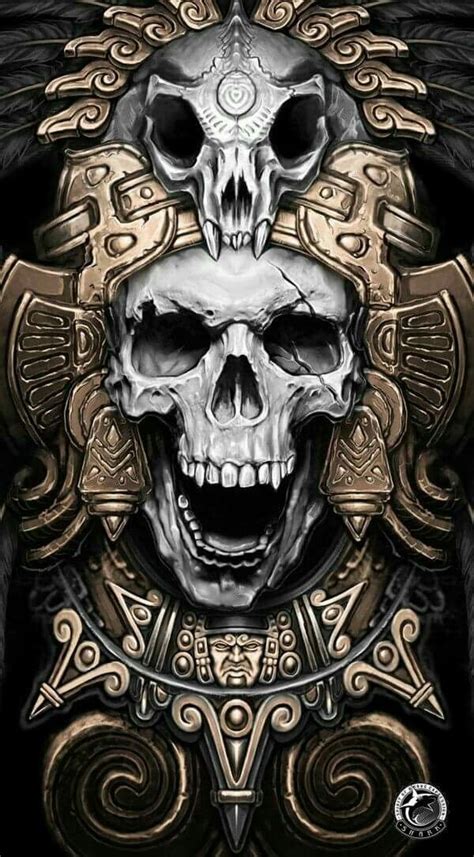 Aztec Skull Warrior Art