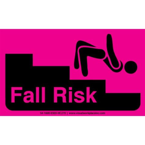 Polylabel Fall Risk 5pk Visual Workplace Inc