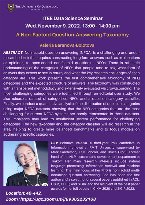 a non factoid question answering taxonomy uq ds seminar