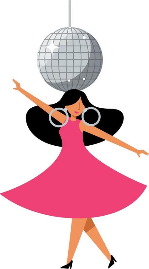 A Woman In A Pink Dress Dancing Joyfully Under A Disco Ball In A Flat