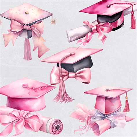 Pink Graduation Cap Clipart Hat And Diploma Clip Art Graduate Party