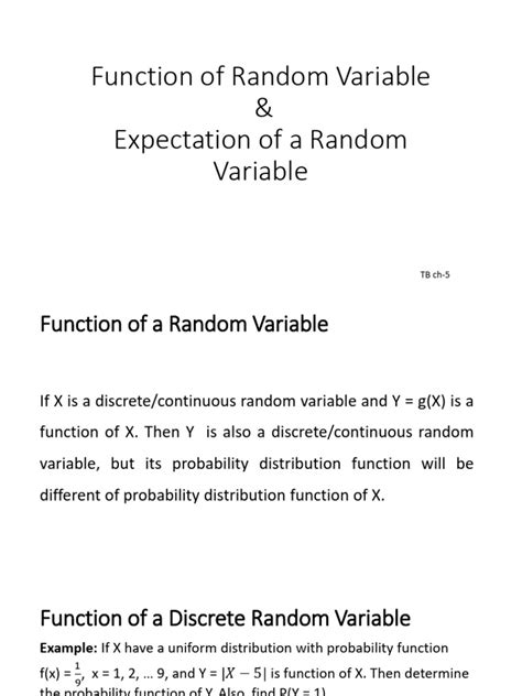 S 20 Expectation Of Random Variables Pdf Probability Distribution