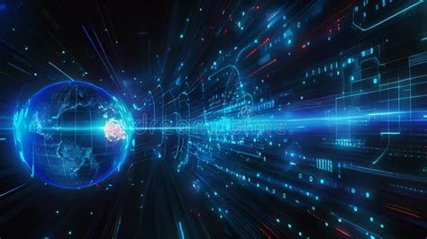 Gpt Global Network Concept Earth With Digital Data Streams Stock Video