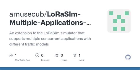 Github Amusecublorasim Multiple Applications Support An Extension To The Lorasim Simulator