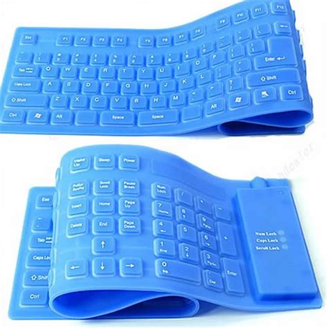 Keys Portable Black Blue Usb Plug Silicone Rubber Waterproof Flexible Foldable Wired