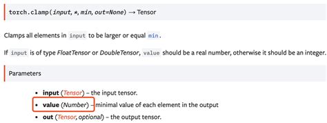 Torch Clamp Documentation Refers Value As An Argument Issue Pytorch Pytorch Github