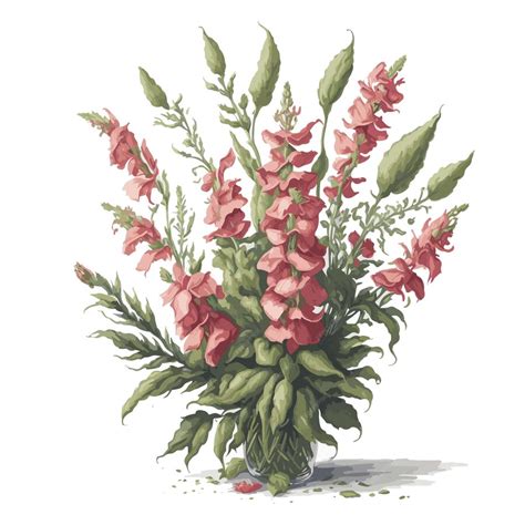 Premium Ai Image Vector Watercolor Sonnet Snapdragons Clipart Floral
