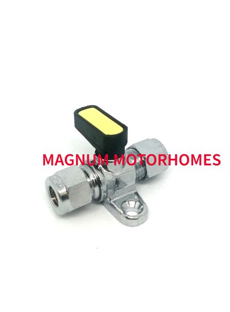 8mm Inline Gas Tap Isolation Tap Silver Body Magnum Motorhomes