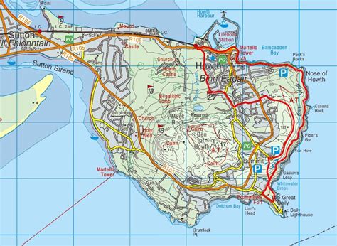Howth Cliff Path Loop Walk Route Map Dublin City Irelands Ancient East Activeme Ie