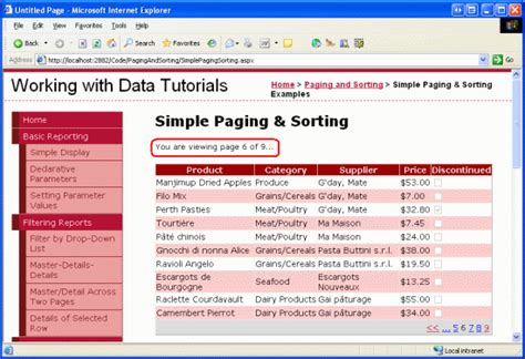 Paging And Sorting Report Data Vb Microsoft Learn
