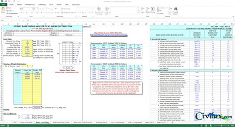 Ibc 2000 Seismic Analysis Spreadsheet — Db