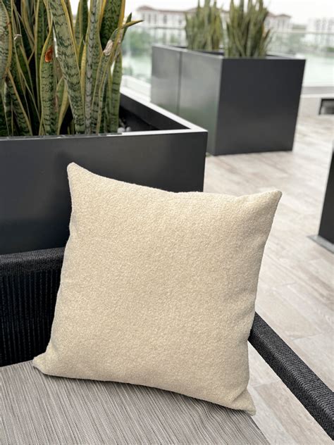 Beige Boucle Indoor Outdoor Pillow 20x20 Anaya
