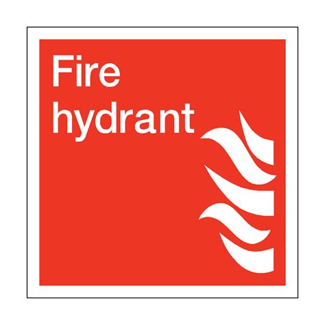 Fire Hydrant Square Sign Pvc Safety Signs