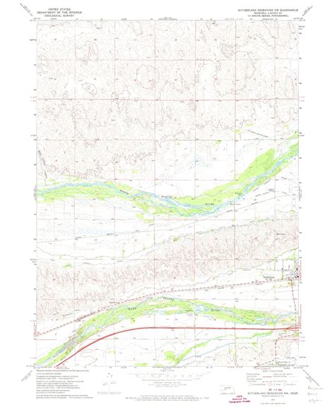 Classic Usgs Sutherland Reservoir Nw Nebraska 7 5x7 5 Topo Map