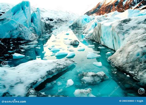 Melting Glaciers Global Warming Stock Illustration Illustration Of