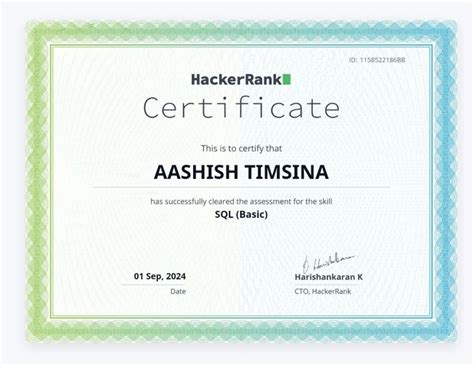 Aashish Timsina On Linkedin I Have Completed Mission Of Sql Class And Get Certificate From Hacker