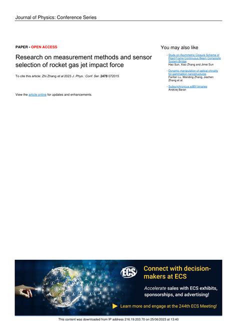 Pdf Research On Measurement Methods And Sensor Selection Of Rocket Gas Jet Impact Force