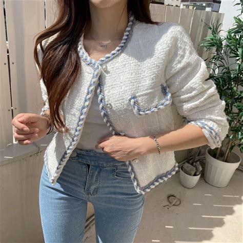 Jual Jisoo Braids Edge Blezer Import Outer Tweed Import Shopee