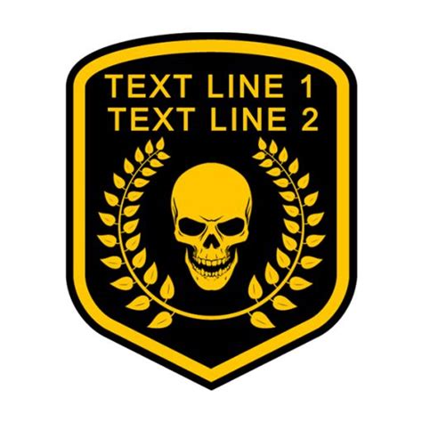 Skull Wreath Shield Military Patch Build Your Patch Custom Patches
