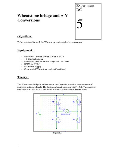 Experiment 5 Pdf Resistor Electrical Resistance And Conductance