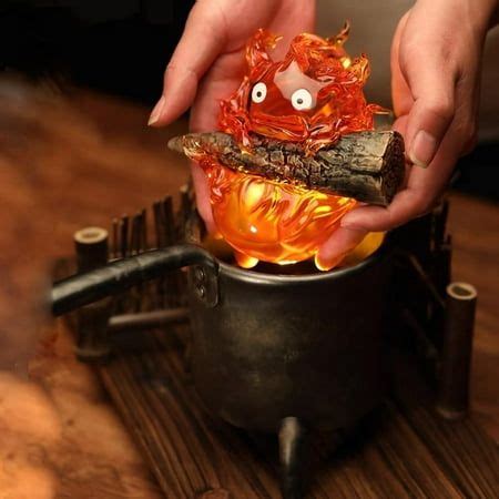 Wldoasz Calcifer Lamp Howls Moving Castle Flickering Night Light That