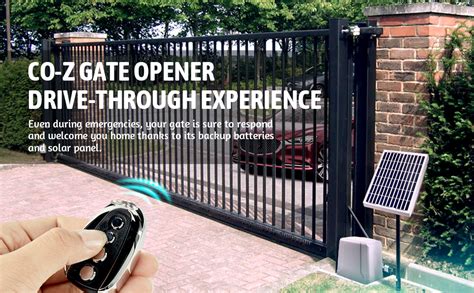Co Z Solar Powered Sliding Gate Opener Solar Automatic