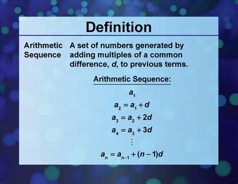 Definition Sequences And Series Concepts Arithmetic Sequence Media4math