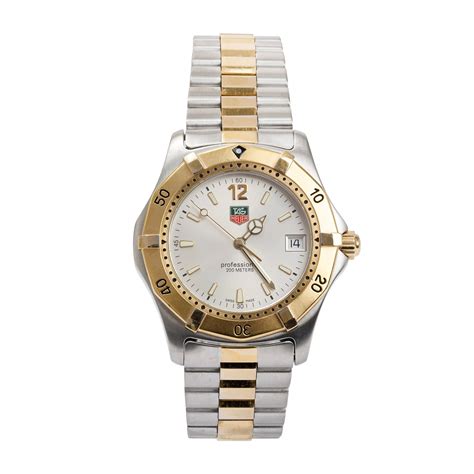 Tag Heuer Stainless Steel And Gold Plated 2000 Professional 38mm Watch W