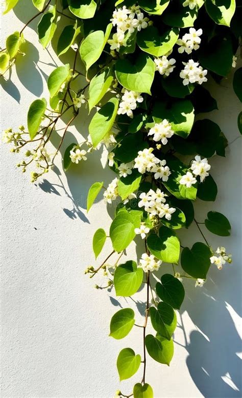 White Flowering Vine On Light Surface Stock Illustration Illustration