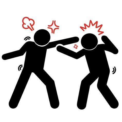 Two People Fighting Vector Illustration 36137357 Vector Art At Vecteezy