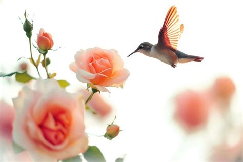 Rose Hummingbird Flower Animal Free Photo Rawpixel