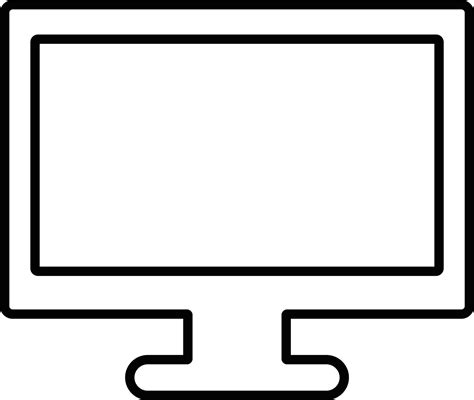 Line Vector Icon Computer Outline Vector Icon On White Background