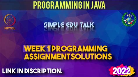 Nptel Programming In Java Week 1 Programming Assignment Solutions