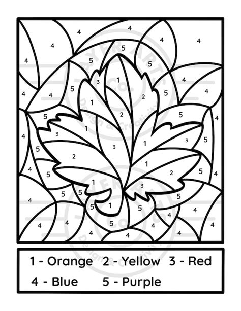 Color By Number Coloring Pages Fall