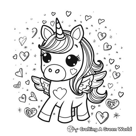 Unicorn Valentine Coloring Pages Free And Printable