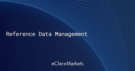 Reference Data Management In Financial Services