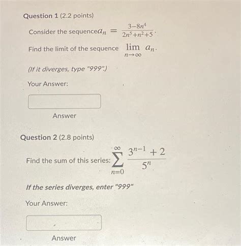 solved question 1 2 2 points 3 8n4 consider the sequencean