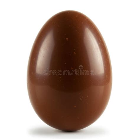 Single Brown Chocolate Egg On White Background Stock Illustration