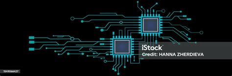 Abstract Computer Microprocessor Circuit Board Vector Background Stock Illustration Download