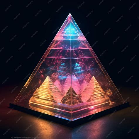 Premium Ai Image A Close Up Of A Pyramid Shaped Object With A Light