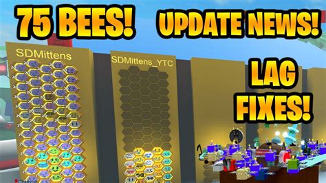 75 Bees Equipped Lag Fixes Bee Swarm Simulator Youtube