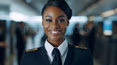 Travel Female Cabin Crew With Welcoming Smile Captain Stewardess