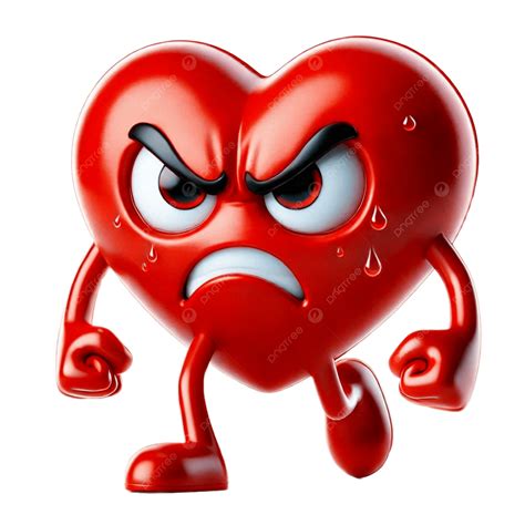 An Angry Face And A Red Heart Represent Emotion Frustration Angry