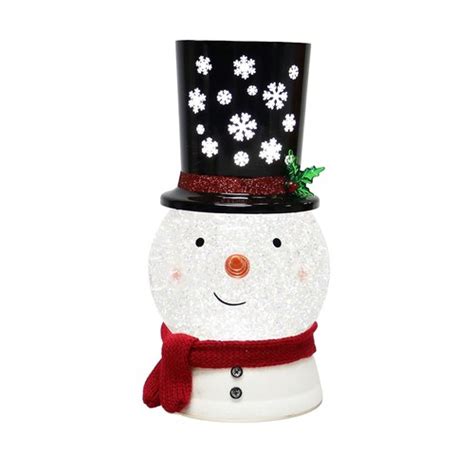 Snowman Snow Globe Water Spinning Led Lighted Snowman Battery Operated